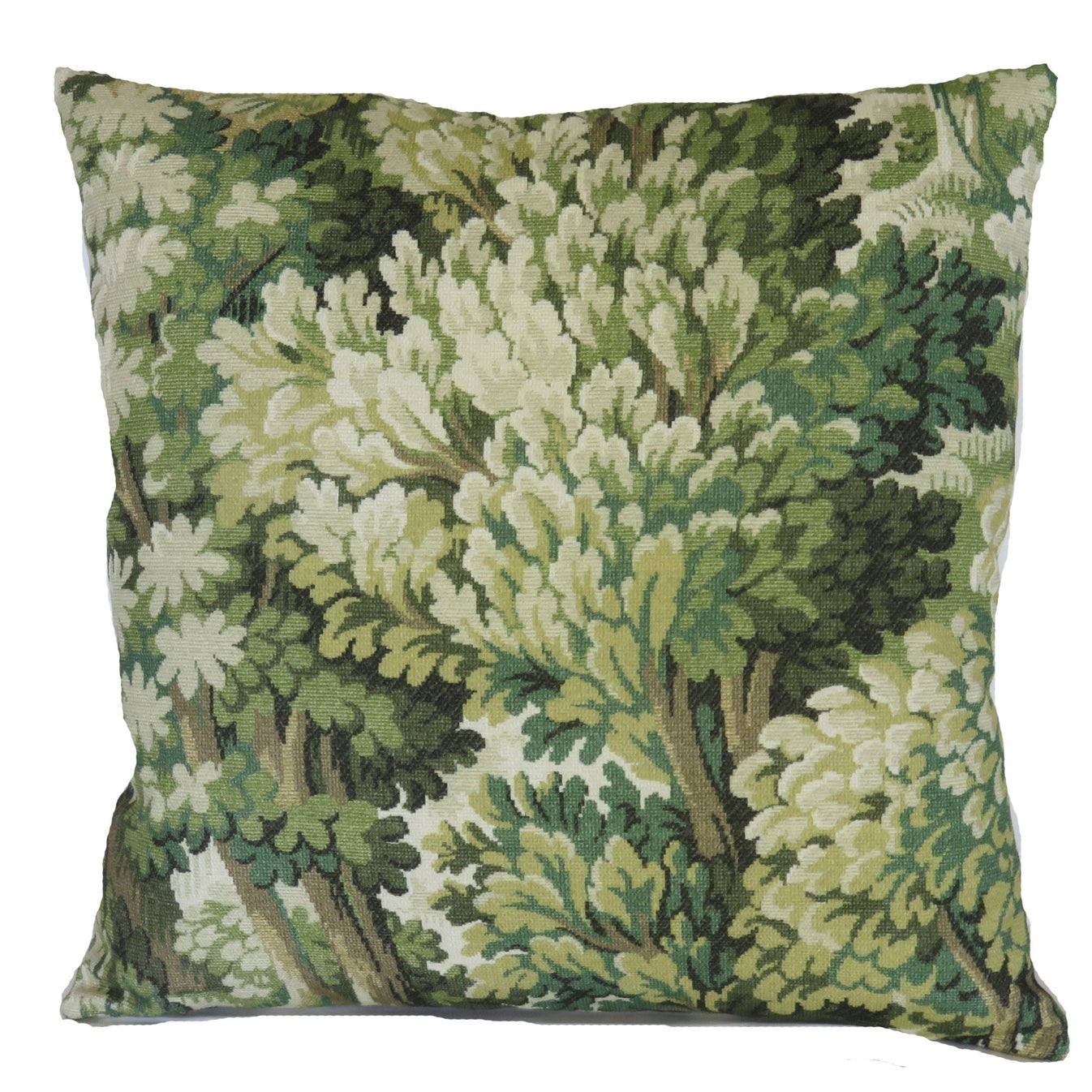 Spring Green Forest Pillow Cover, 17" Square, Trees & Leaves, Cotton P – PillowDetails